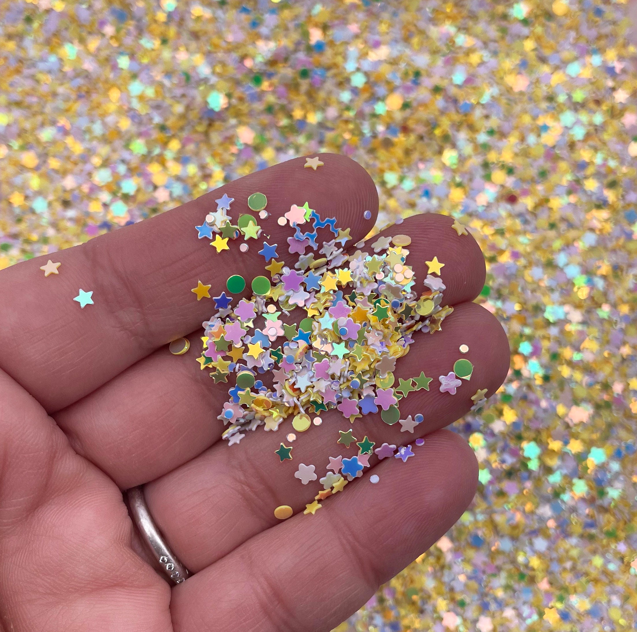 Iridescent AB Pale Yellow Pink and Golden Assorted Shape - Etsy