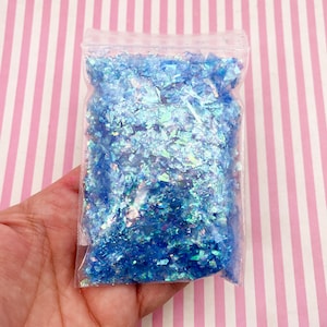 10 or 50 Grams Dark Blue Cellophane Solvent Resistant Iridescent Chunky ...