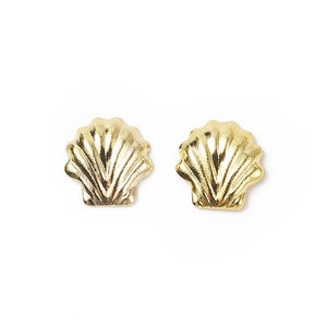 50 Tiny 6mm Gold Toned Metallic Seashell Clam Sea Shell Cabochons, Cute ...