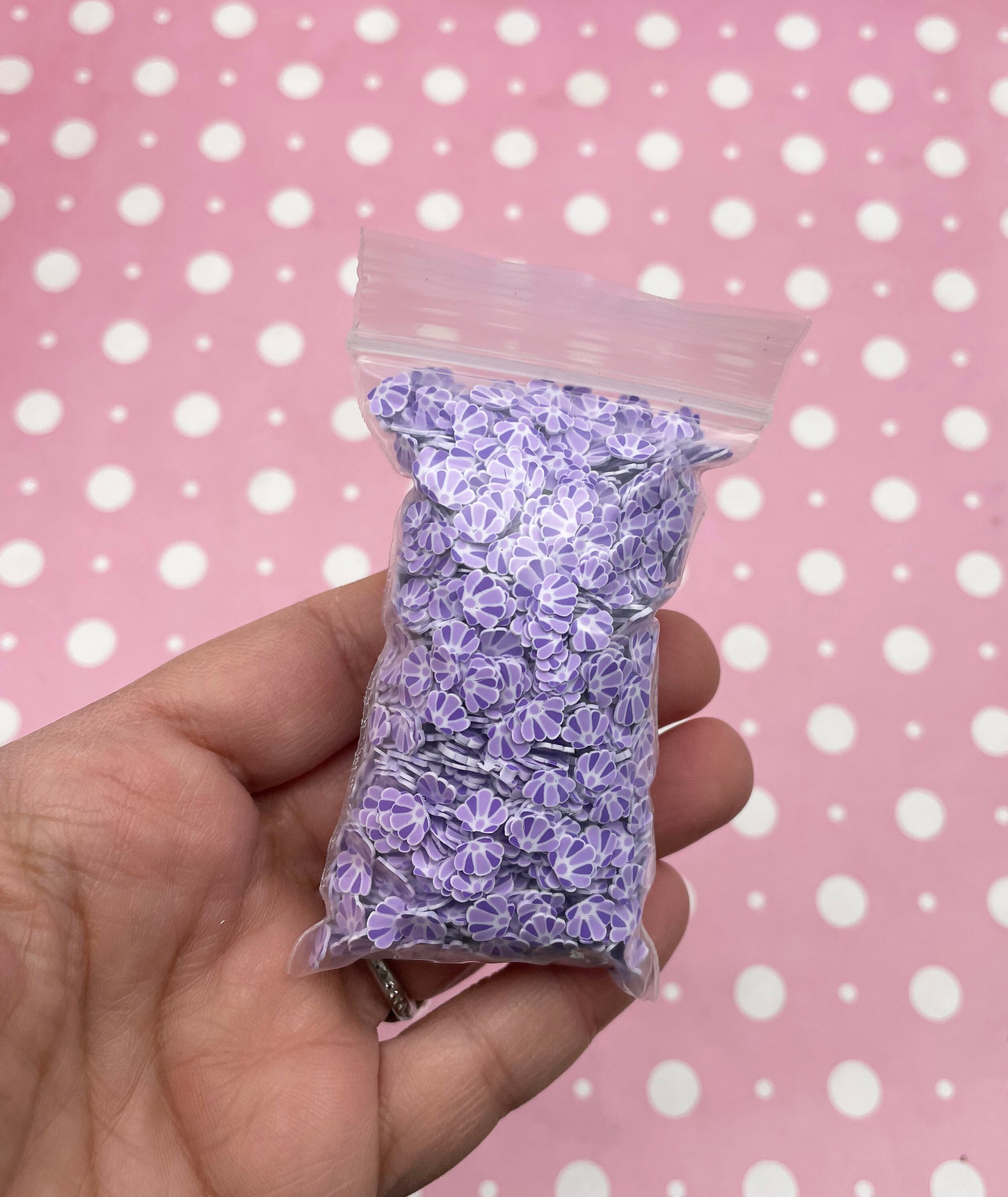 Purple Clamshell Shell Slice Mermaid Themed Seashell Polymer - Etsy