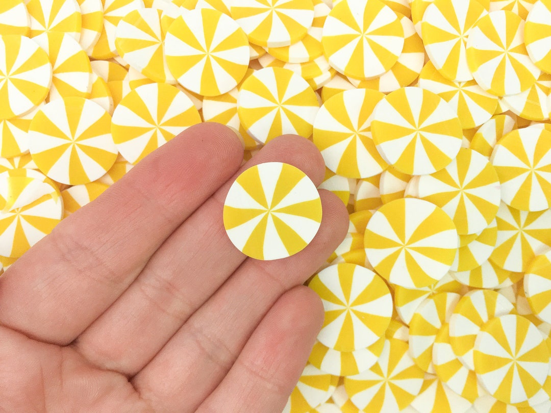 10 Large Lemon Yellow Jumbo Round 20mm Peppermint Starlight Mint Candy ...