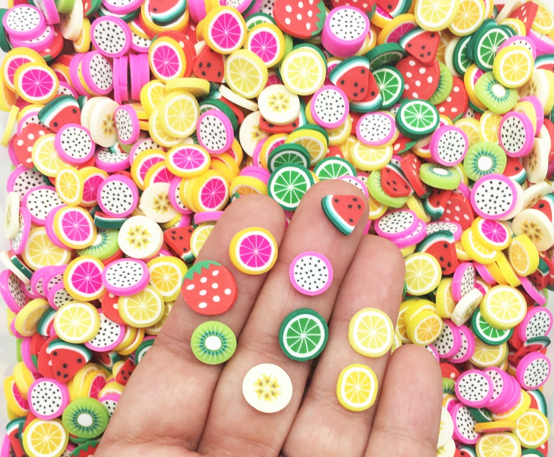 10mm Polymer Clay Fruit Slices, Nail Art Slice Sprinkles, Faux Fruit ...