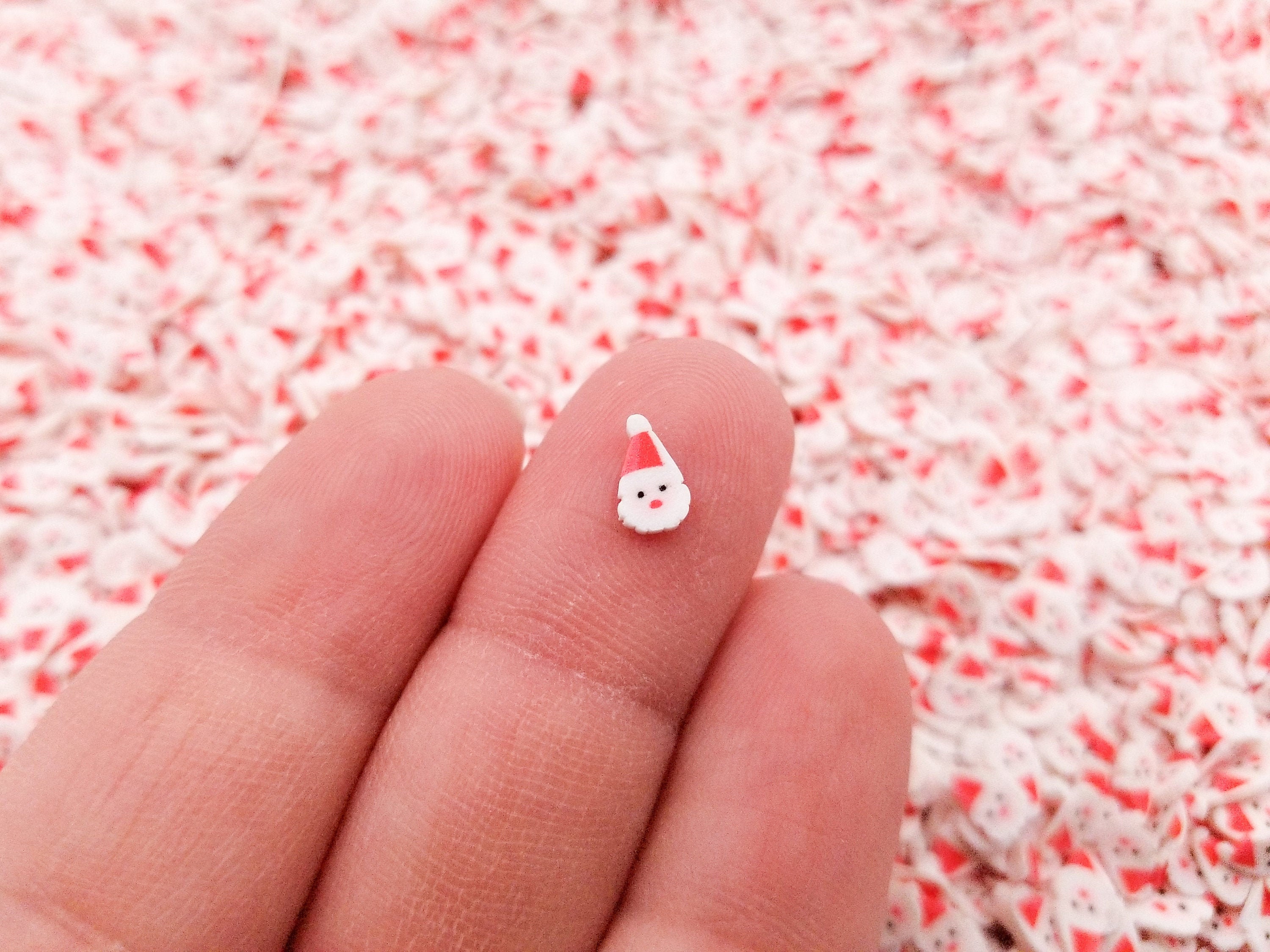 Santa Cane Fake Polymer Clay Slice Sprinkles Holiday Saint | Etsy