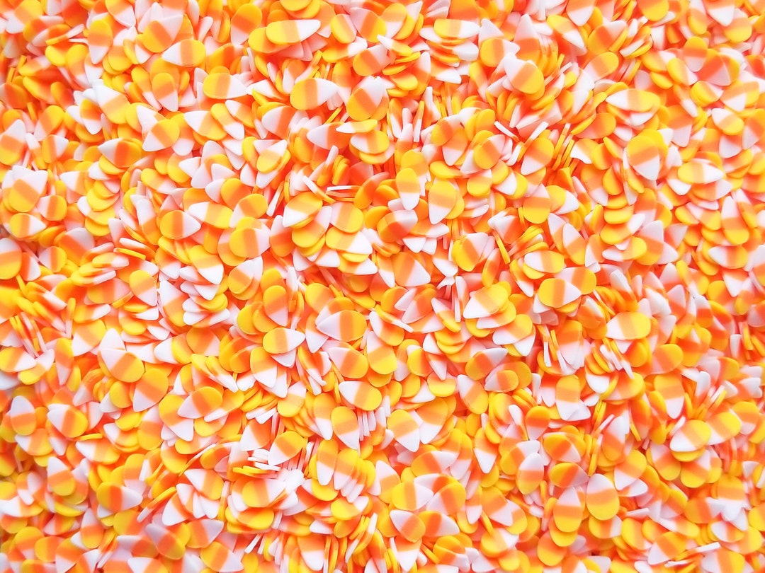 CANDY CORN Halloween Orange Candy Corn Sprinkle Slices, Polymer Clay ...