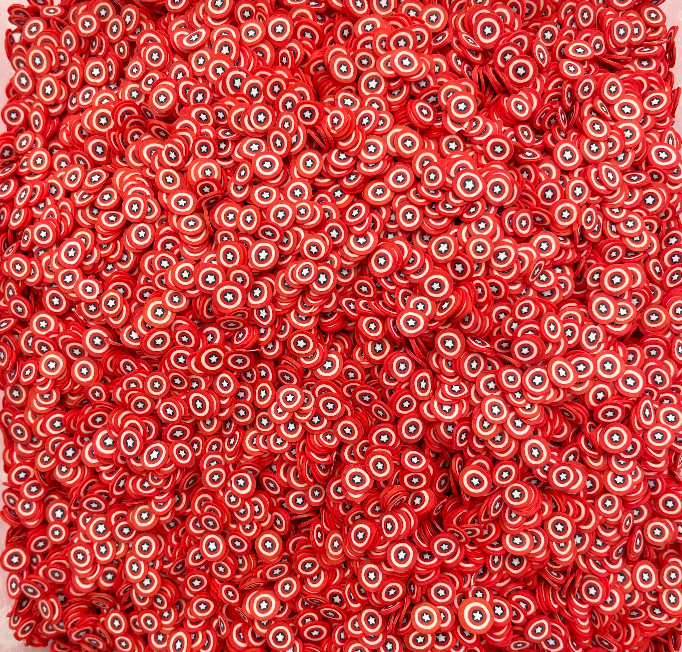 5mm Patriotic Round Star Shield Flag Polymer Clay Nail Sprinkle Slices ...