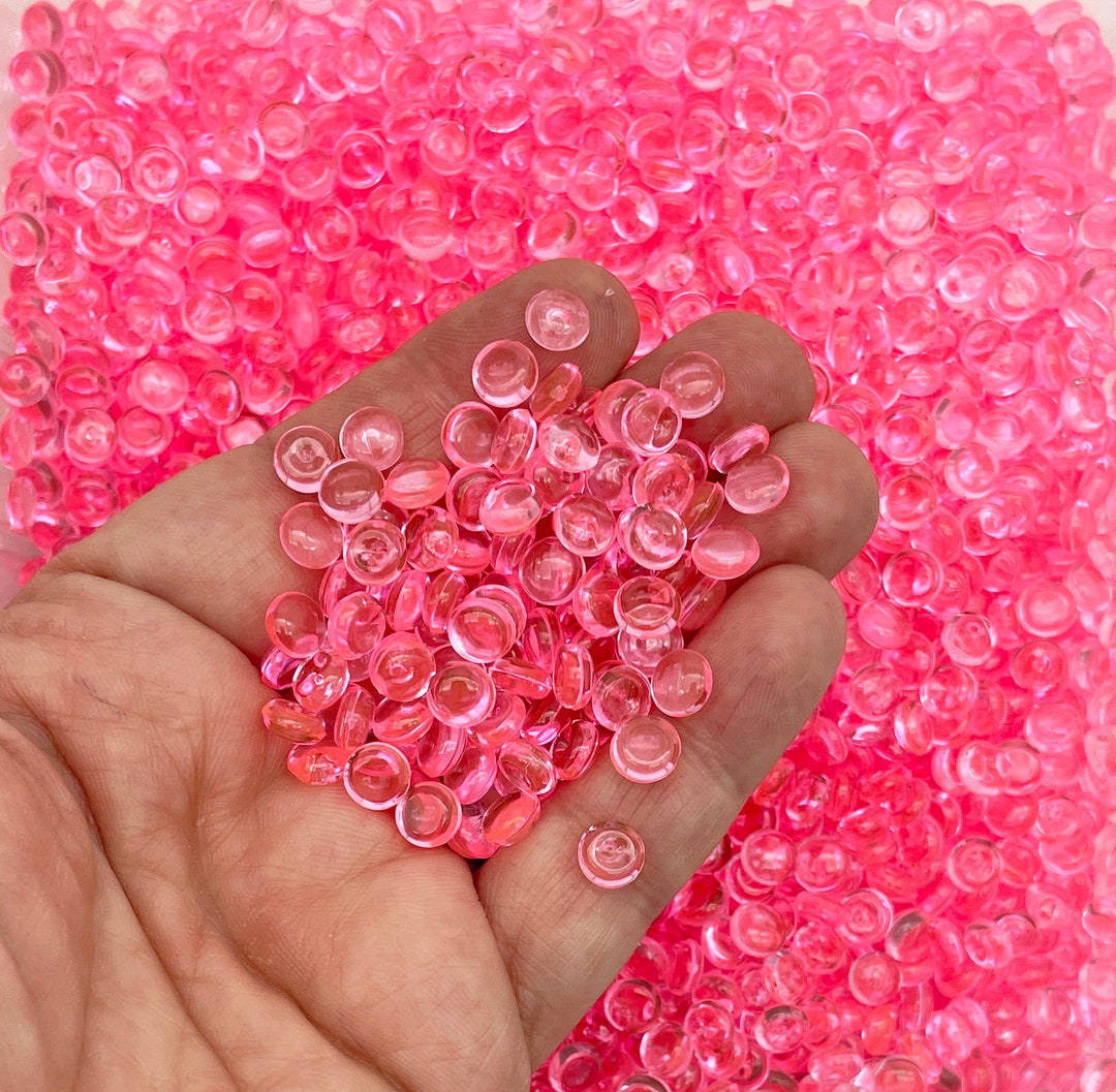 100 Gram (3 1/2 Ounces) Resin Hot Pink Fishbowl Slushie Beads for ...