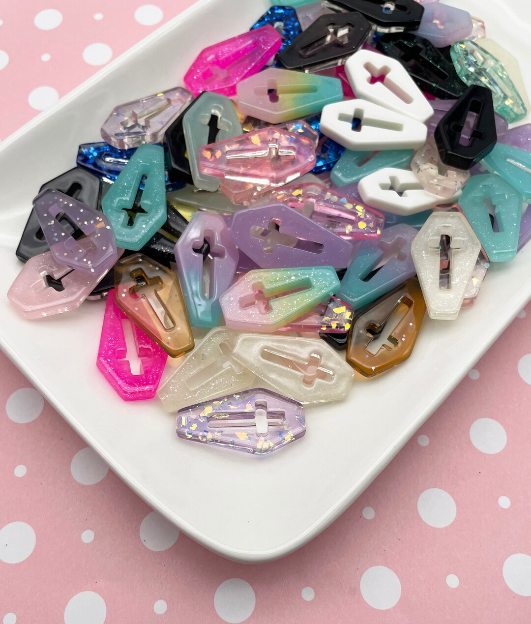 3 Cute Mixed Color Halloween Coffin Casket Resin Cabochons, #dh33b - Etsy