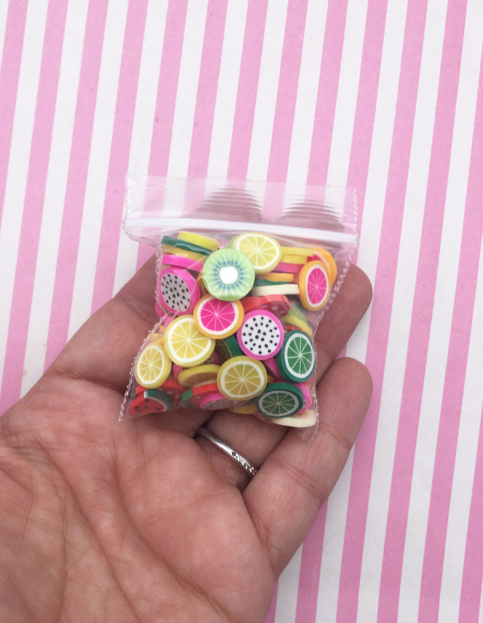 10mm Polymer Clay Fruit Slices, Nail Art Slice Sprinkles, Faux Fruit ...