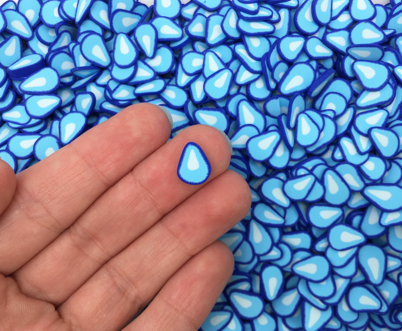 Large Polymer Clay Water Drop Sprinkles, Water Droplet Nail Art Slices ...