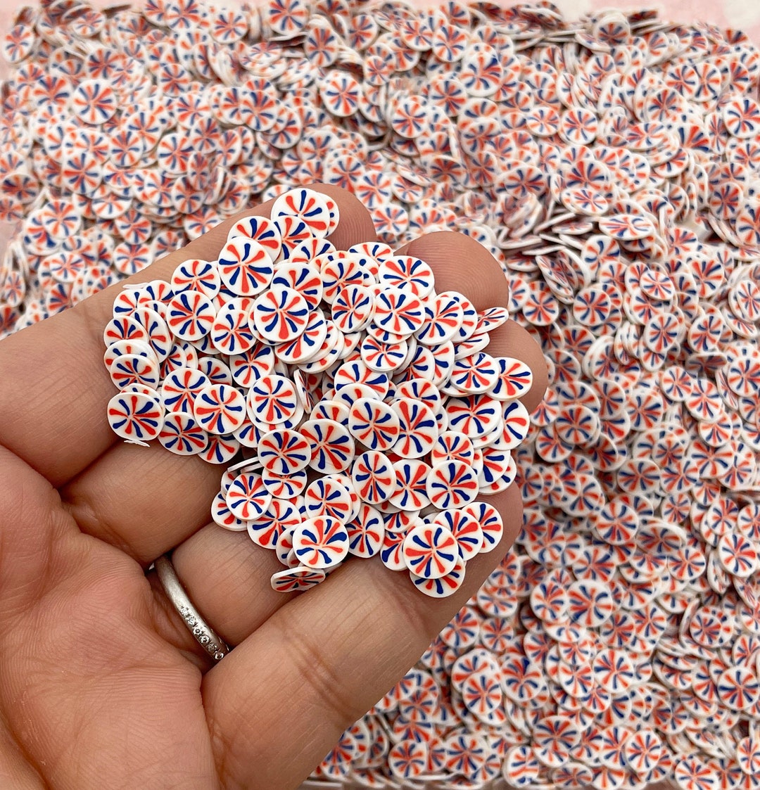 Red White and Blue Polymer Clay Firework Sprinkles, Fimo Fake Sprinkles ...
