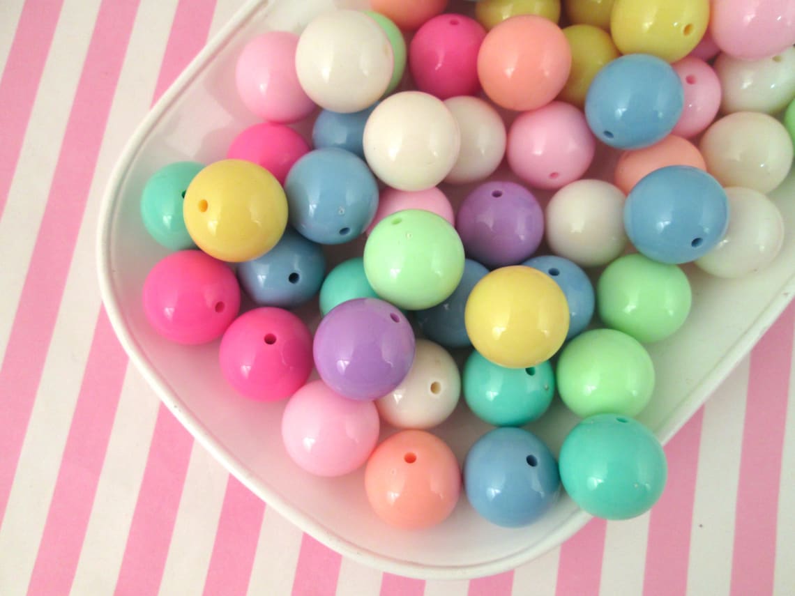 10 20mm Pastel Bubble Gum Beads Chunky Gum Ball Beads J104 - Etsy