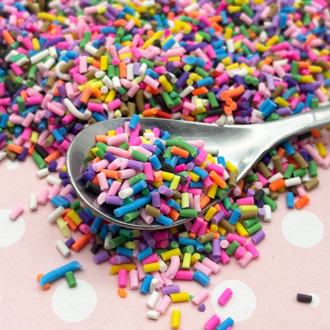 Multicolor Bright Polymer Clay Fake Sprinkles, Pink Purple Green Blue ...