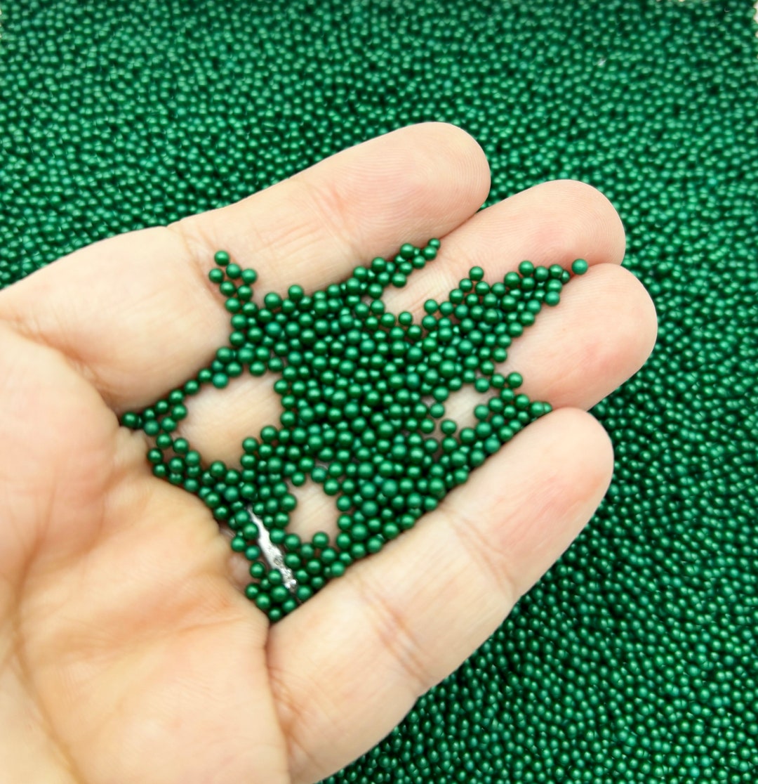 NON EDIBLE Darkest Leaf Green Glass Nonpareil Sprinkles, 2mm Round No ...