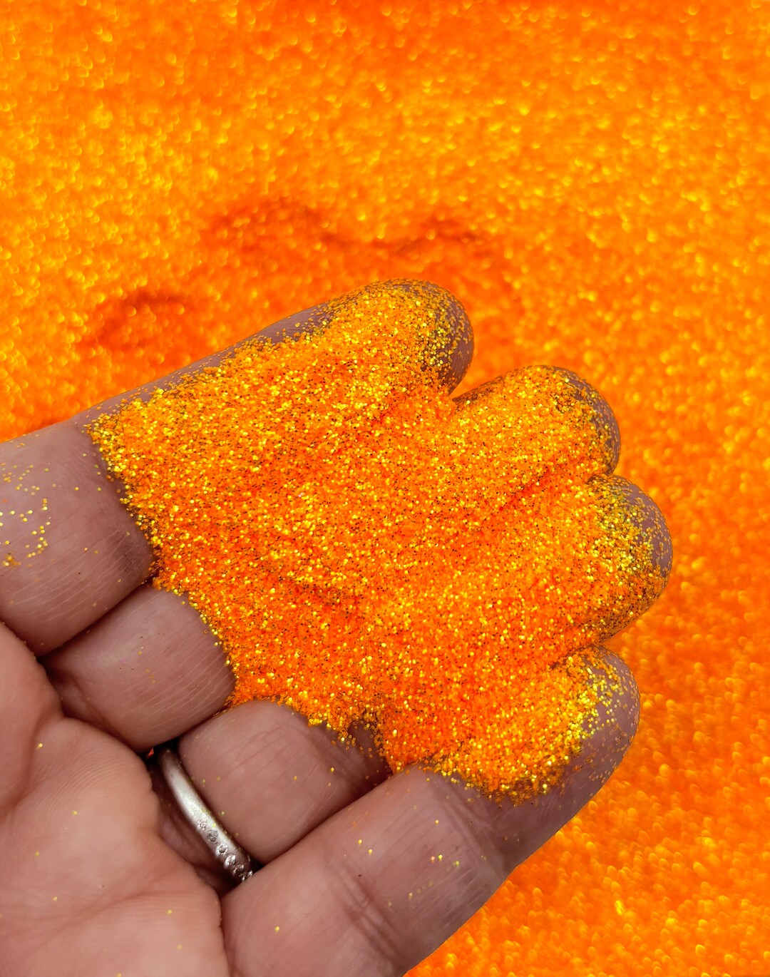 Neon Day Glow Orange Micro Glitter Pixie Dust Solvent Resistant Shaker ...