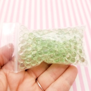 Mint Green 6mm Translucent Pearls, Popping Boba Resin Gumball Pearls ...