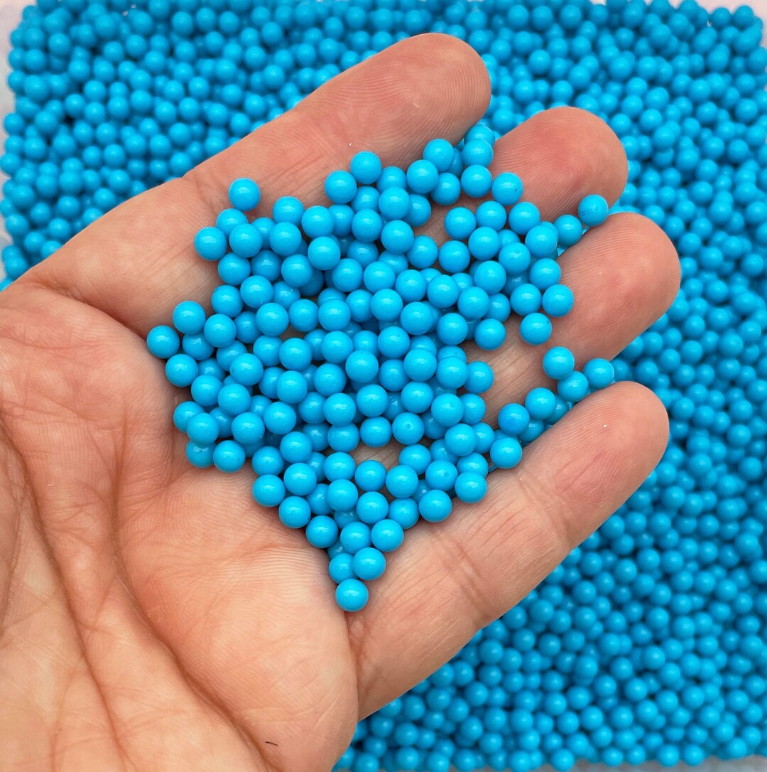 Neon Dayglow Round Acrylic Plastic Blue 4mm No Hole Boba Beads, Faux ...