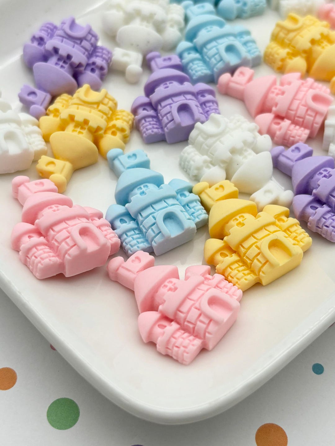 8 Pastel Kawaii Fairytale Princess Castle Resin Flatbacked Cabochons ...
