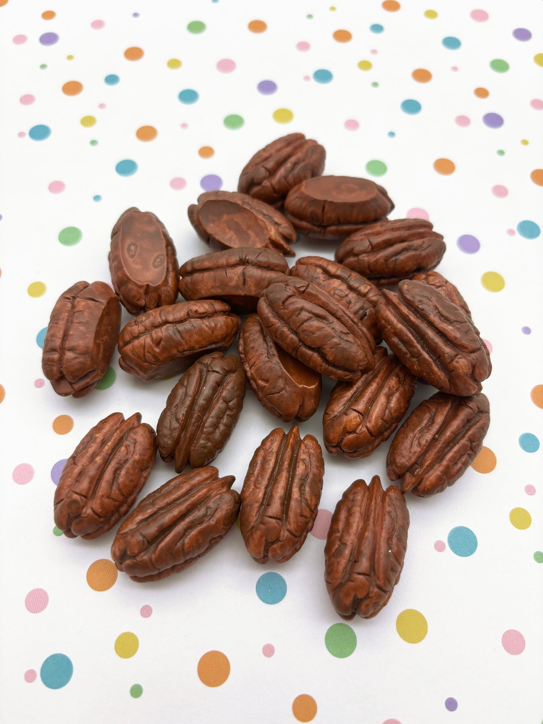 4 Life Size Resin Flat Backed Fake Bake Pecan Cabochons, Flatbacked ...