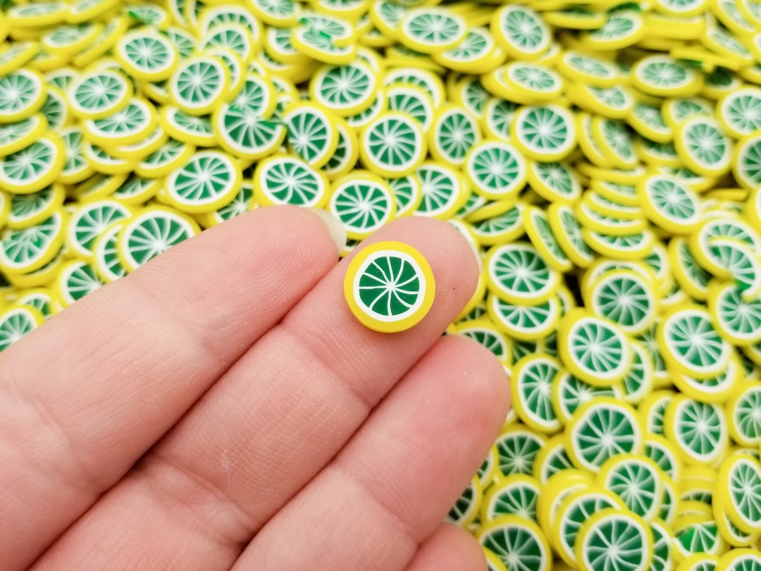 Large Polymer Clay Lime Fruit Slices, Nail Art Slices, Faux Fruit ...
