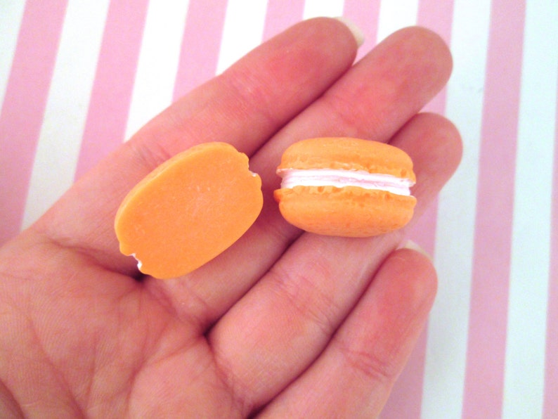 3 Multicolor Miniature Half Macaron Resin Cabochons 268 - Etsy