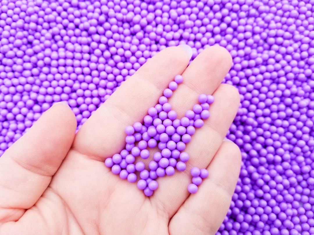 Lilac Purple 4mm Boba Caviar Pearls, Faux Nonpareil Acrylic Dragees ...