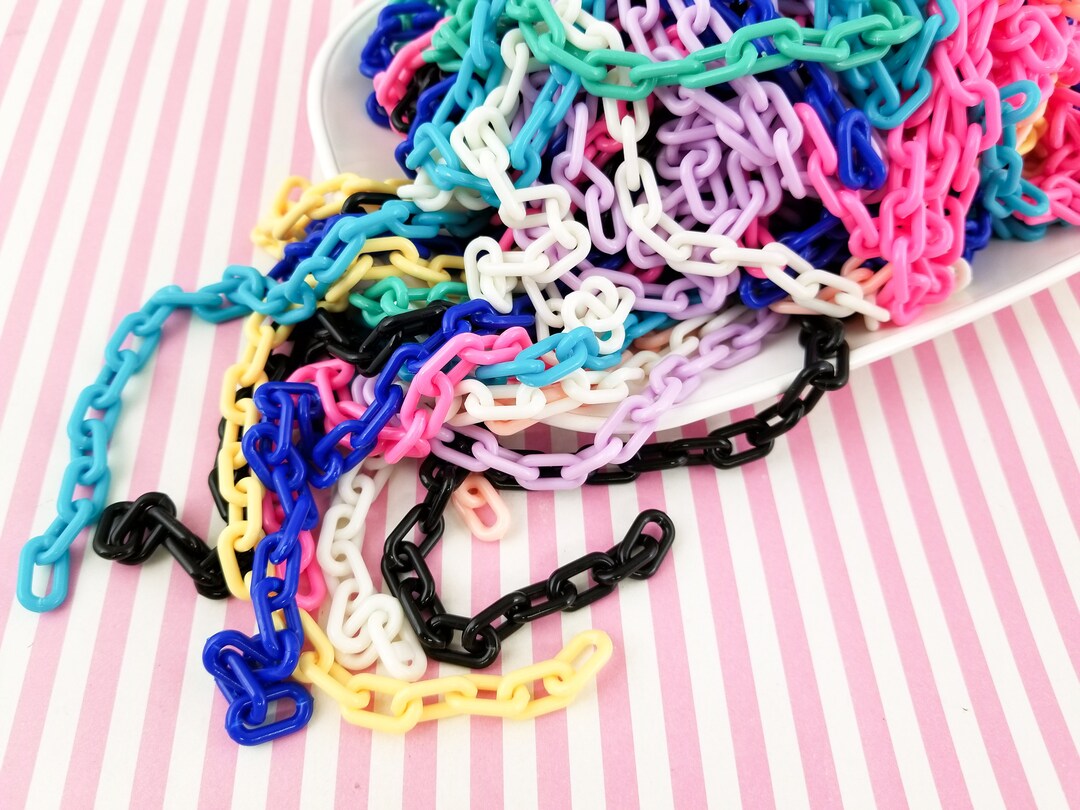 Assorted Color Plastic Chain, 13x8mm Link, 15.5 Inches Long, F254 - Etsy