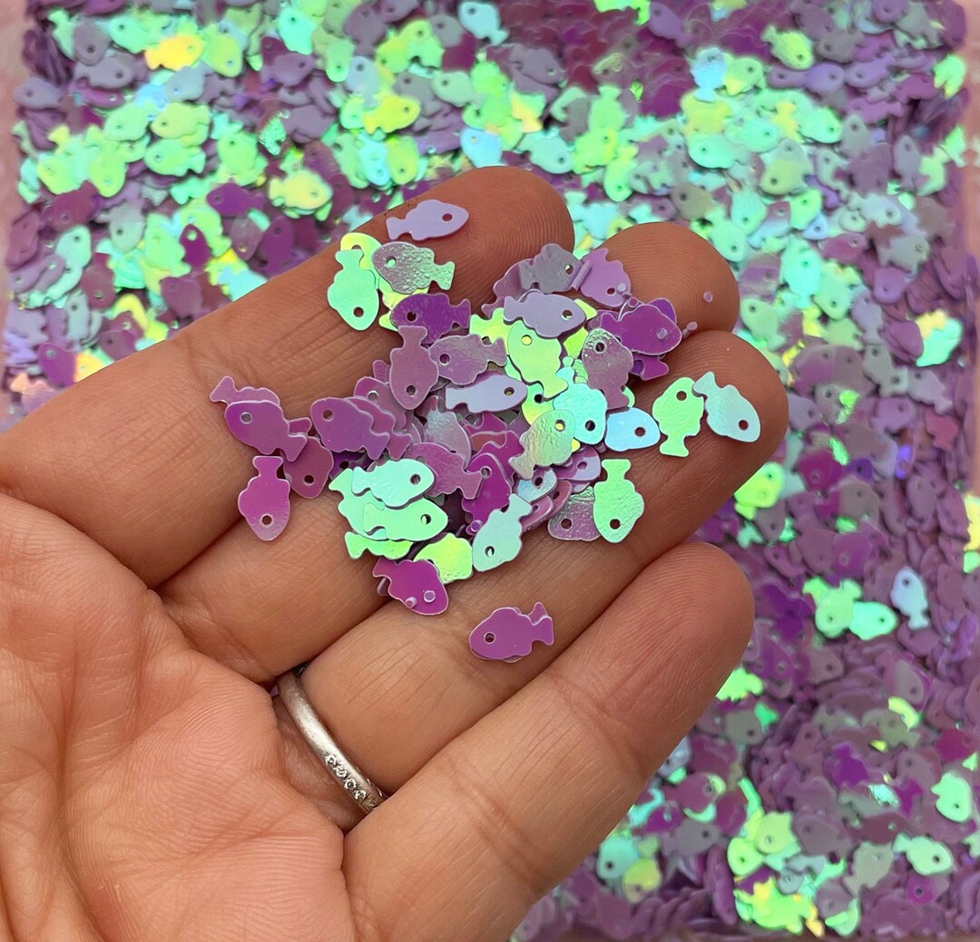 Lavender Purple Iridescent Shift Fish Glitter, Ocean Glitter, Kawaii ...