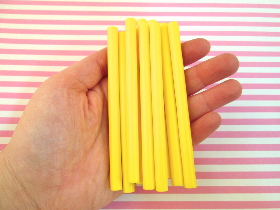 10 Yellow Glue Sticks for Drippy Deco Sauce, Cell Phone Deco Etc, (mini ...
