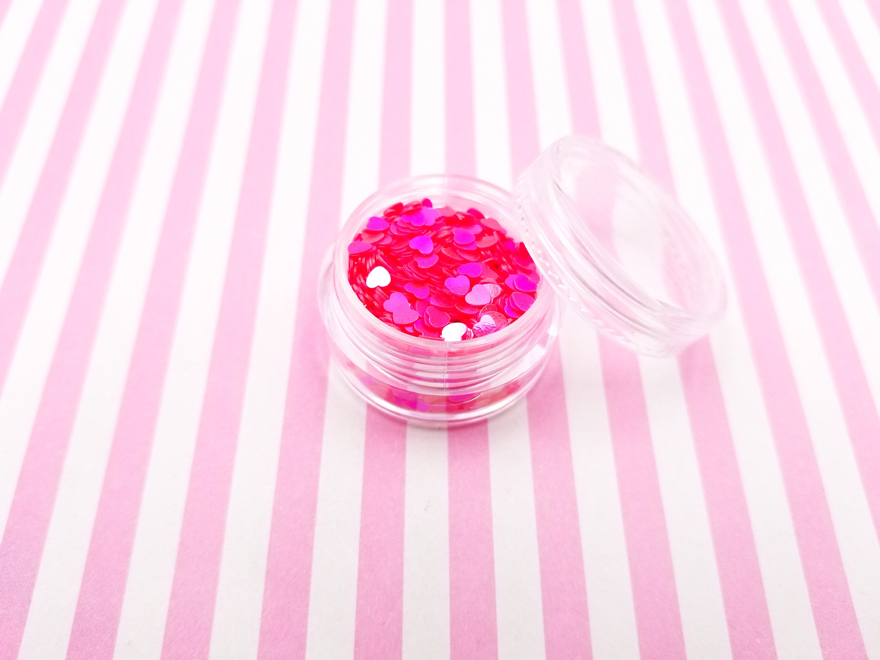 Neon Pink Iridescent Shift Heart Glitter Solid Heart Glitter | Etsy