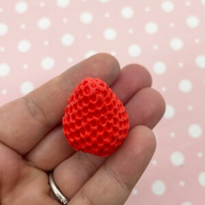 4 Cavity Life Size Realistic Strawberry Fruit Cabochon Mold, Candy Fake ...
