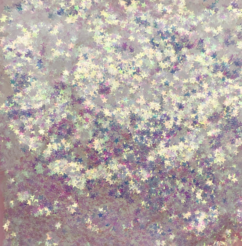 Clear Artic White Iridescent Shift 4mm Star Solvent Safe Nail Polish ...