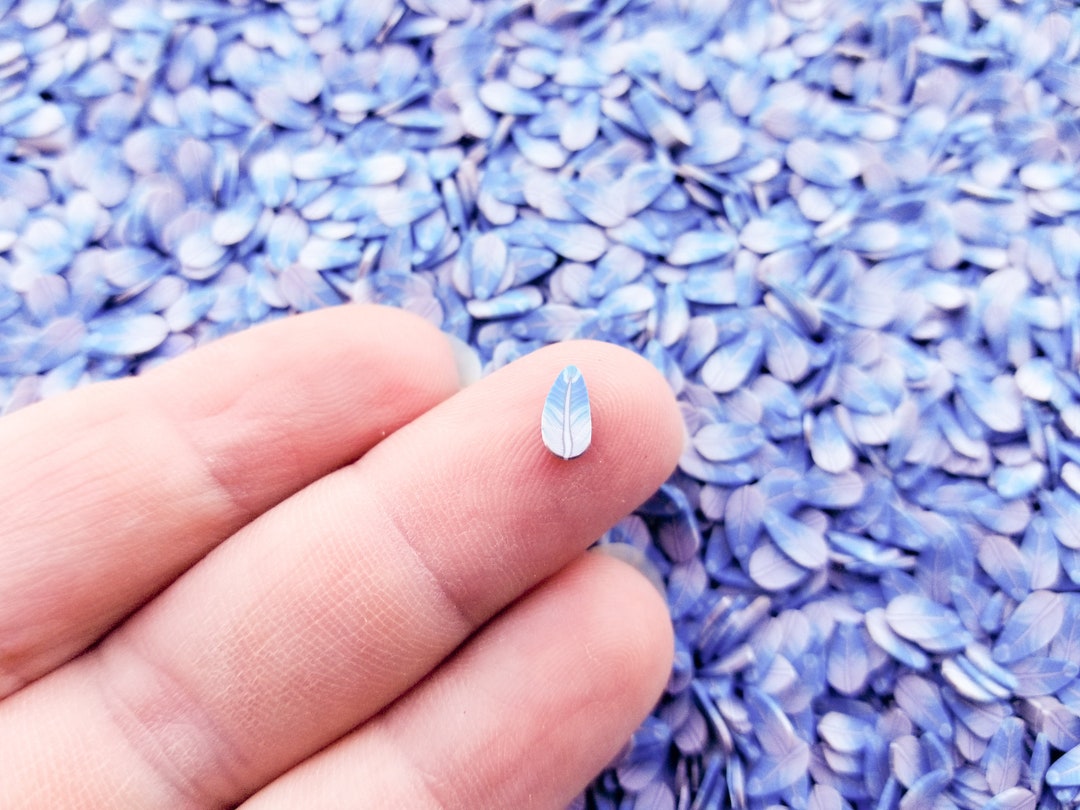 Feather Slices, Gradient Polymer Clay Feather Sprinkles, Fimo Fake ...