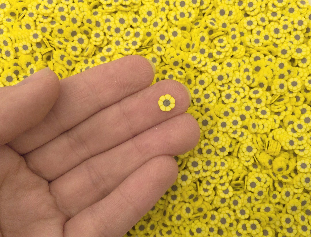 Yellow Sun Flower Sprinkles, Fimo Fake Flower Slices, Resin ...