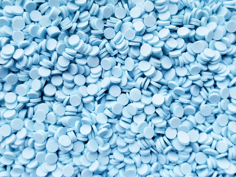 Light Blue Chip Polymer Clay Round Confetti Circles Fake - Etsy