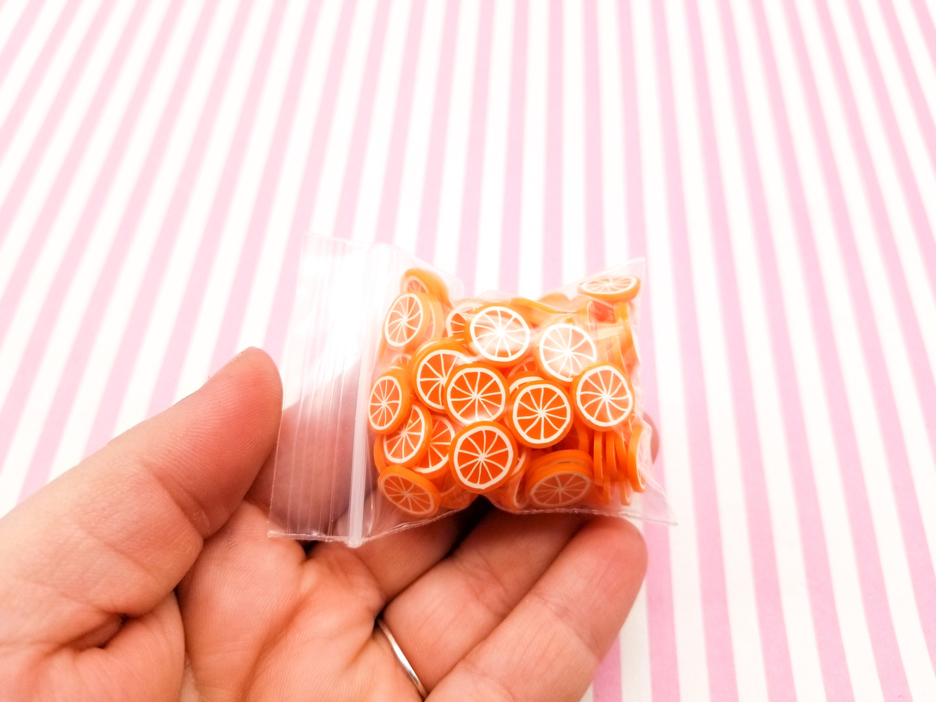 Large Polymer Clay Orange Tangerine Fruit Slices, Nail Art Sprinkles ...