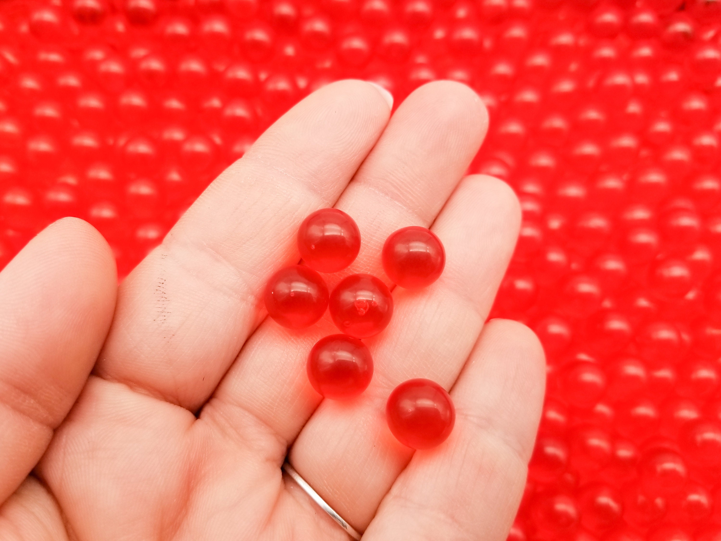 Perlas translúcidas rojas de 10 mm perlas de goma de resina | Etsy