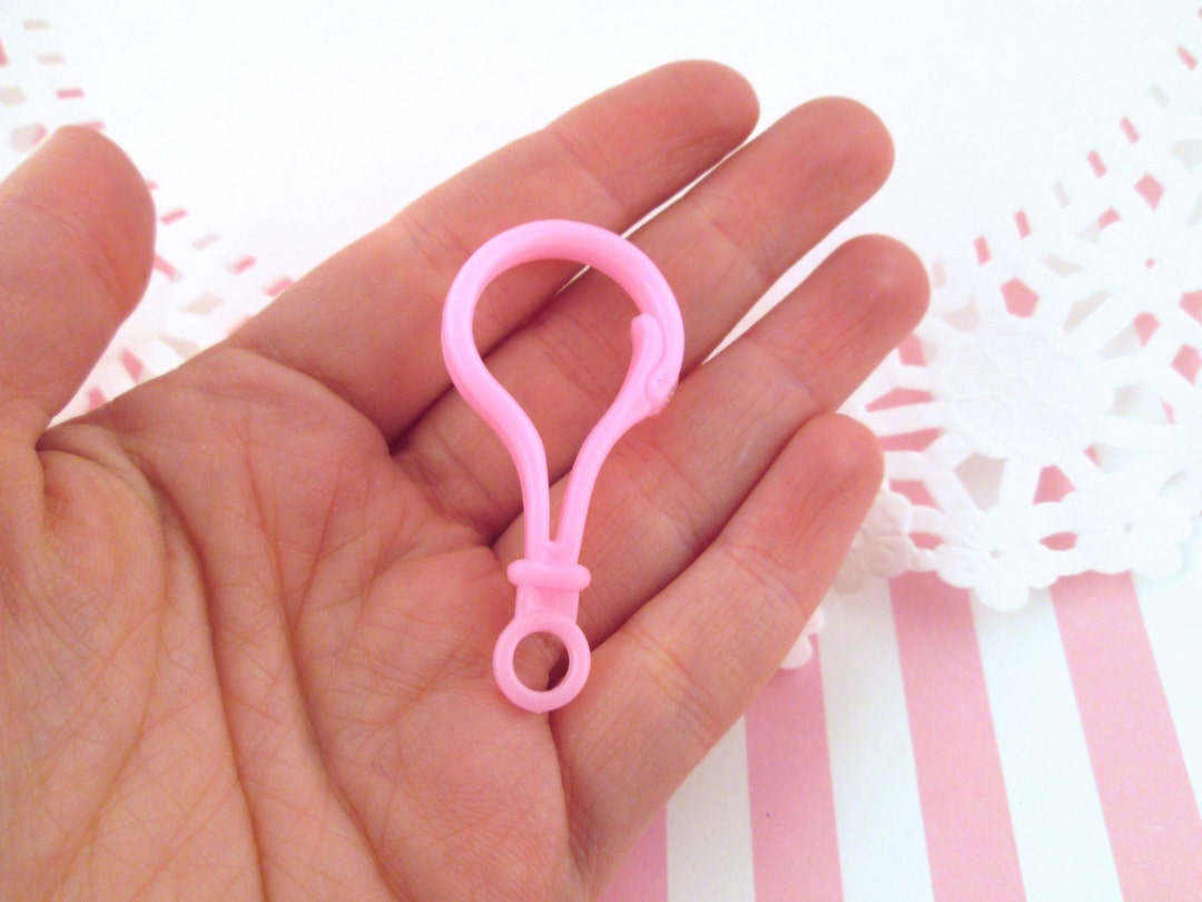 10 Pink 50mm Acrylic Plastic Key Chain Holders Clasps, Resin Pastel ...