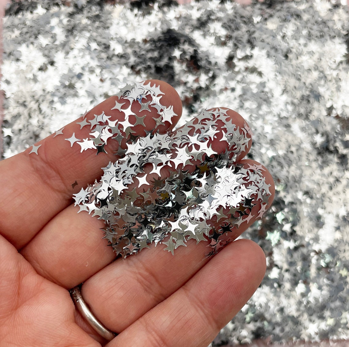 Silver Solvent Resistant 4 Point Star Glitter, F595 - Etsy
