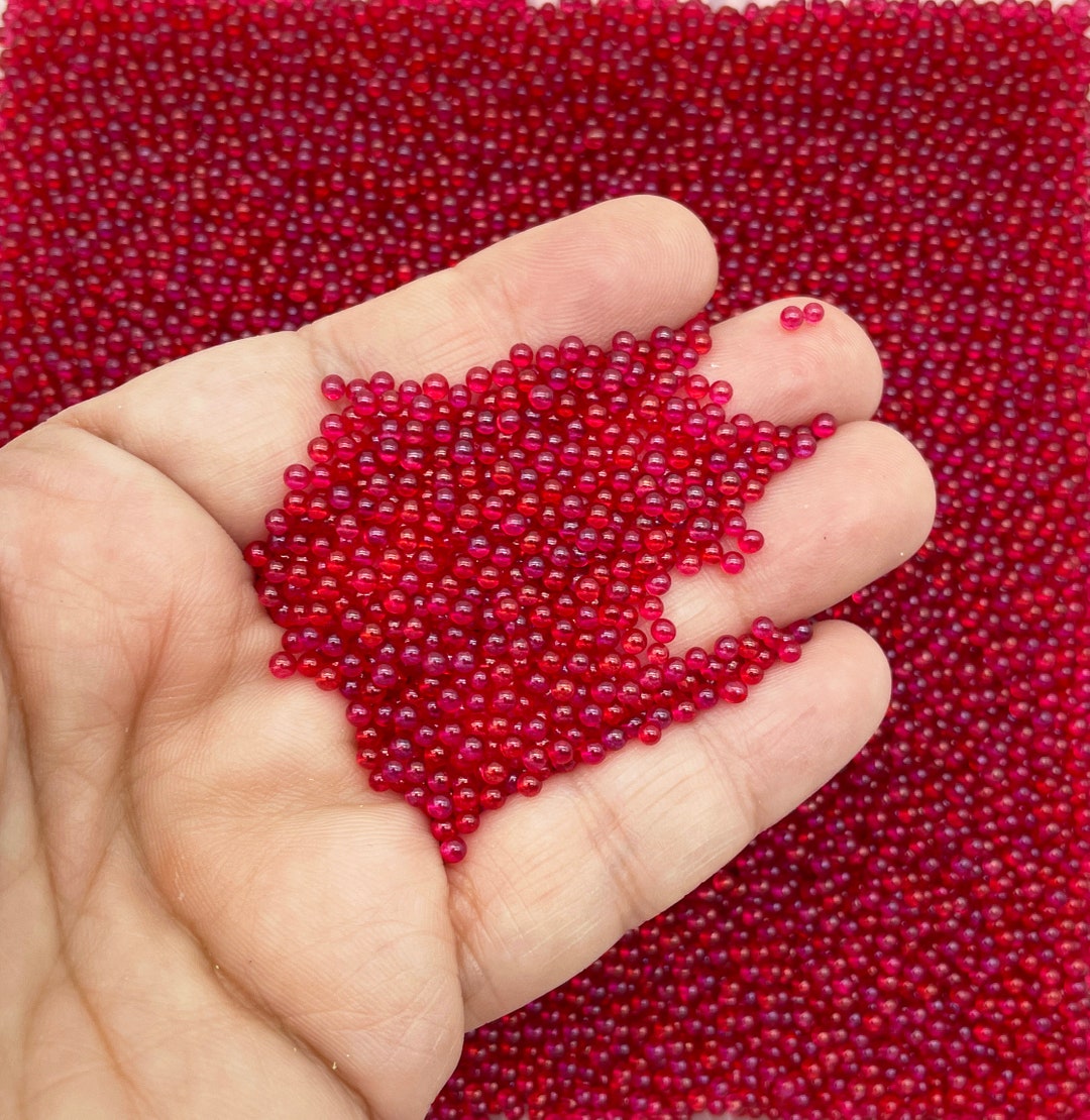 Non Edible Red Glass Assorted ROUND Microbeads, 2mm No Hole Seed Beads ...