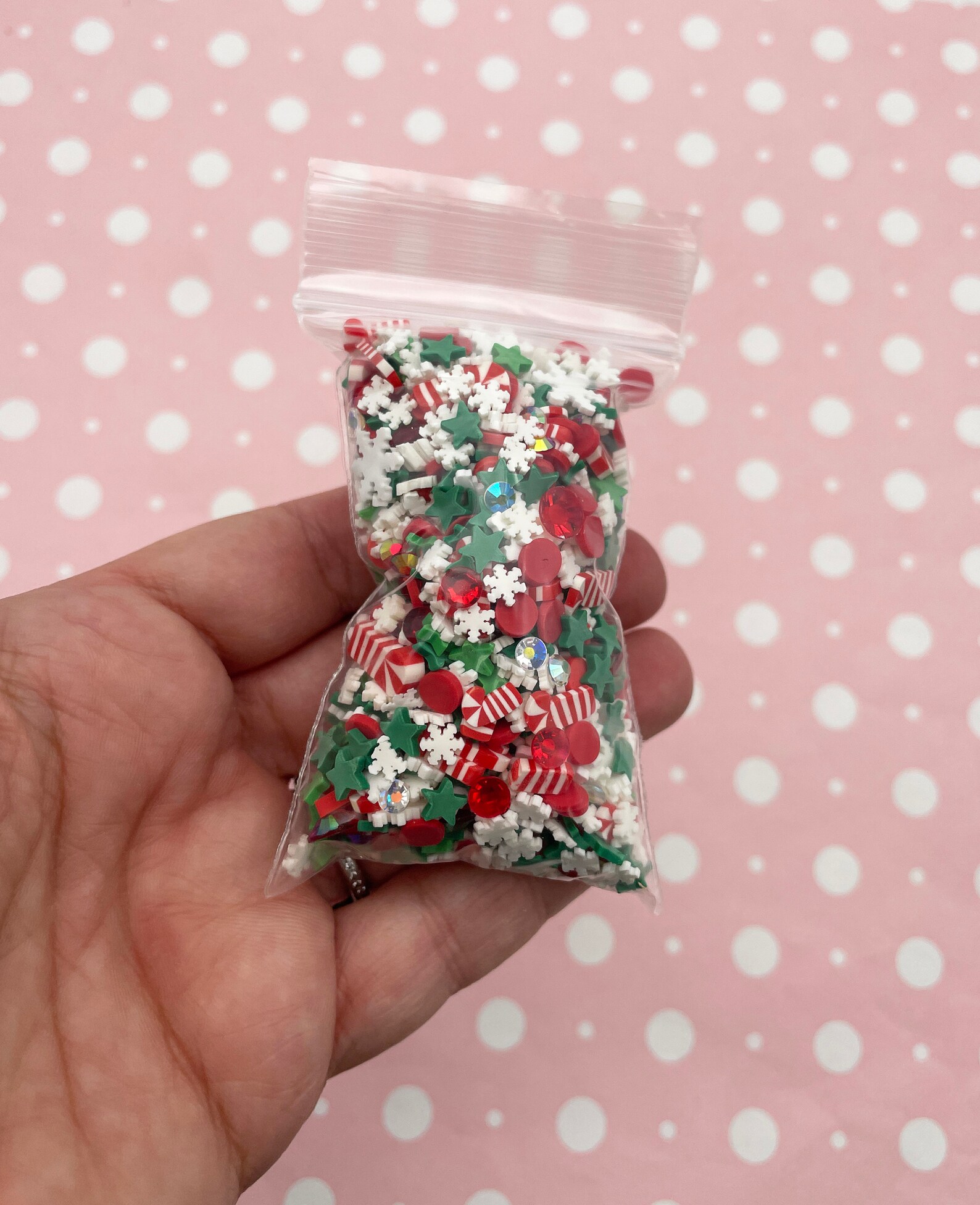 Candy Cane Crunch, Fake Christmas Holiday Polymer Clay Sprinkles, Resin ...