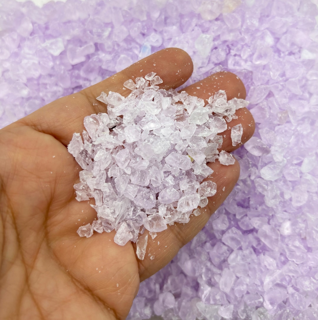 100g or 500g Acrylic Silica Sand, Palest Lavender Purple Acrylic Fake ...