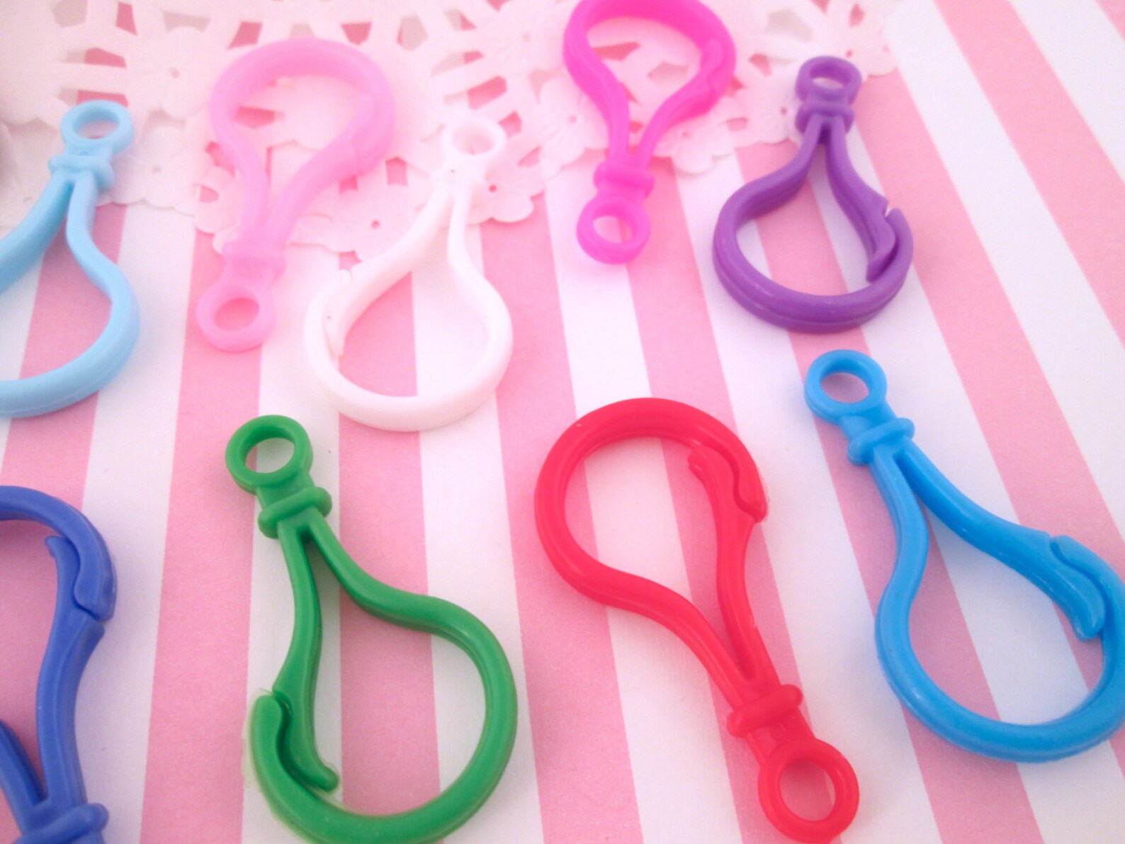 10 Multicolor Plastic Key Chain Holders Clasps Pick Your - Etsy