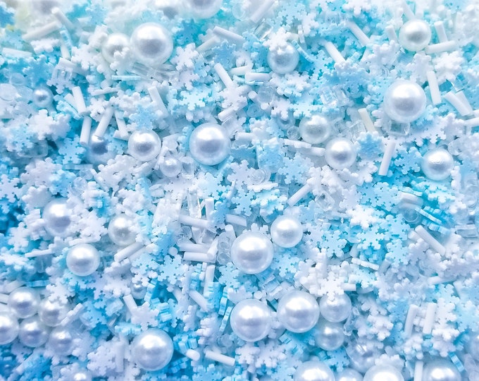FROZEN Pearl With Snowflake Sprinkle Mix Holiday Winter - Etsy