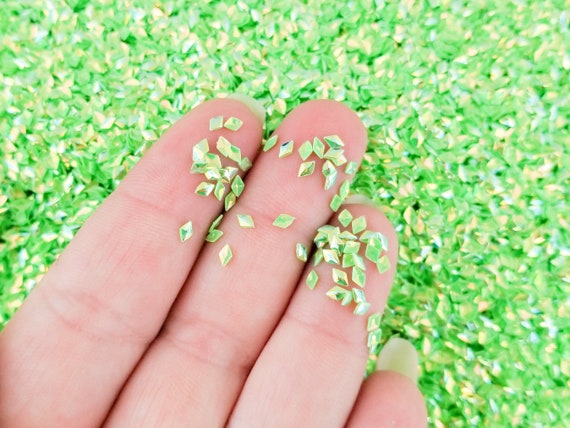Spring Green Iridescent Shift Rhombus Glitter Diamond | Etsy