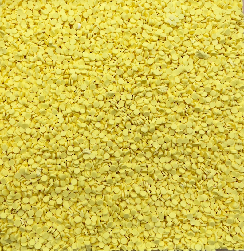 Light Yellow 3mm Mini Chip Polymer Clay Round Confetti Circles, Fake ...
