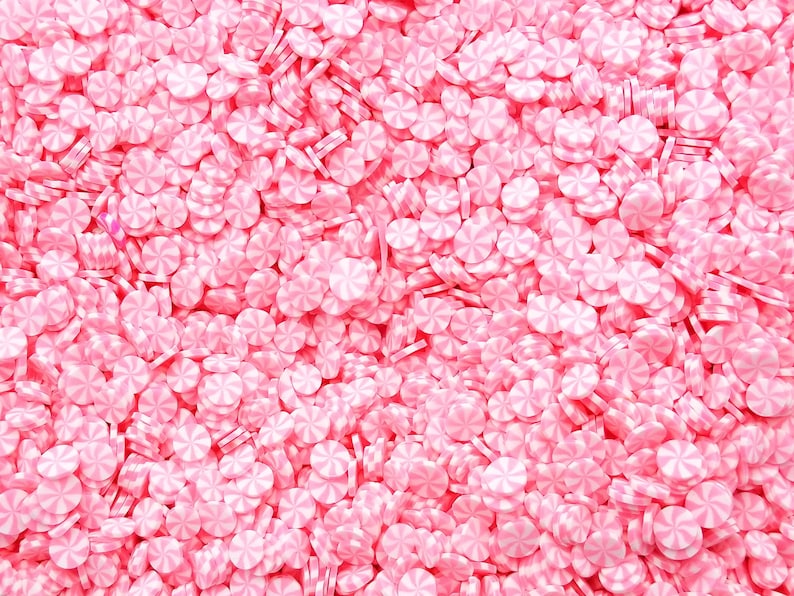 Light Pink Peppermint Polymer Clay Dessert Candy Slice | Etsy