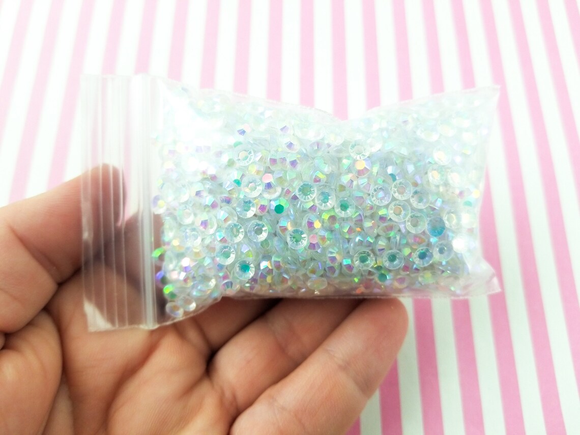 4mm AB Jelly Resin Rhinestones Crystal Clear Flat Backed - Etsy