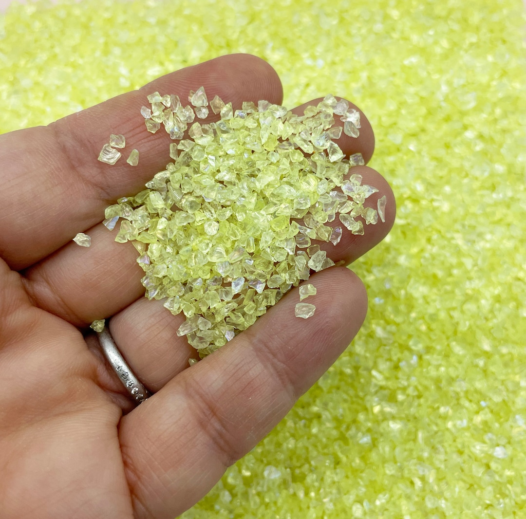 30g Bag Coarse Yellow Iridescent Glass Fake Bake Sugar or Salt ...