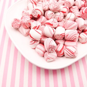6 Candy Cane Mallows, Fake Marshmallow, Polymer Clay Dessert Cabochons ...