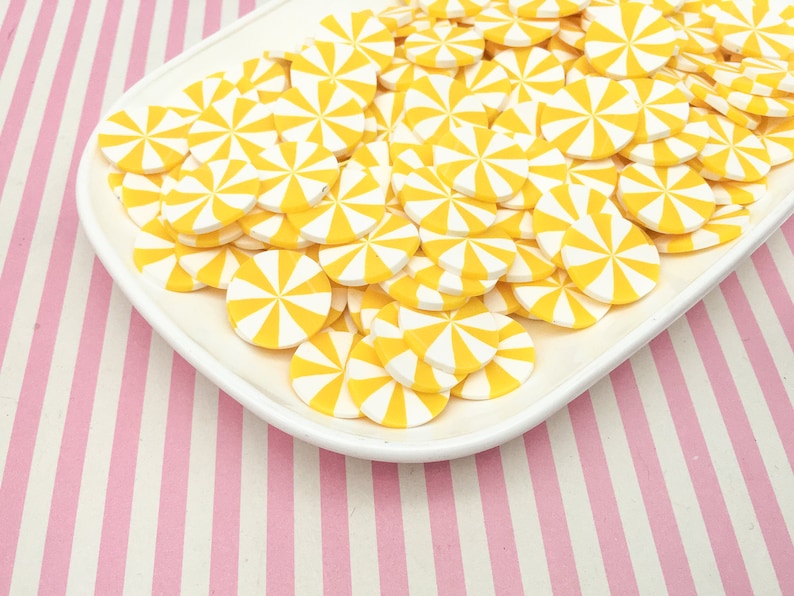 10 Large Lemon Yellow Jumbo 20mm Peppermint Starlight Mint | Etsy